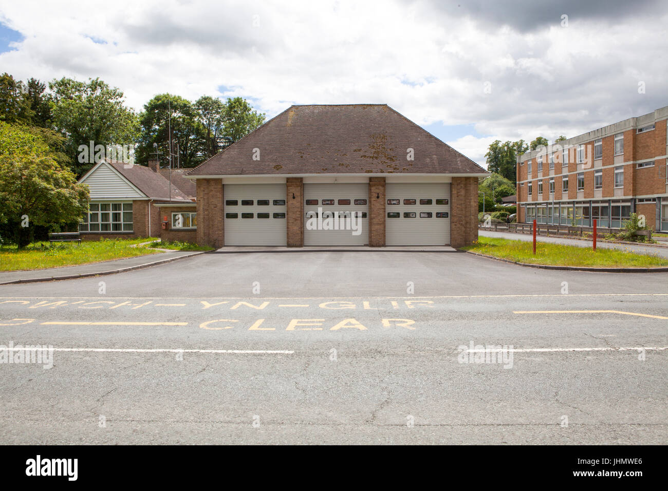 Welshpool Fire station, in Welshpool, Powys in Wales. United Kingdom ...