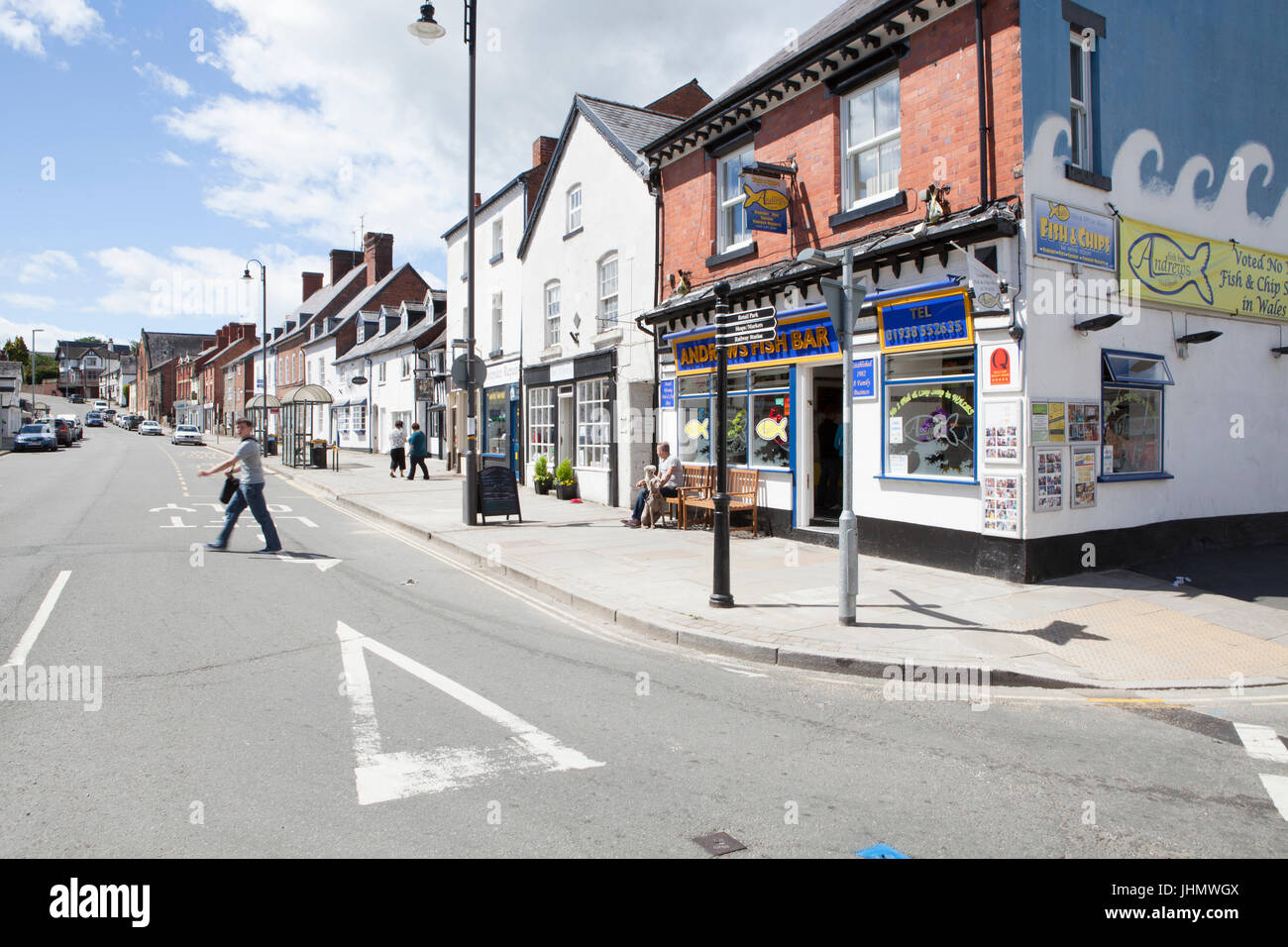Shopper in Welshpool, Powys in Wales United Kingdom Stock Photo - Alamy