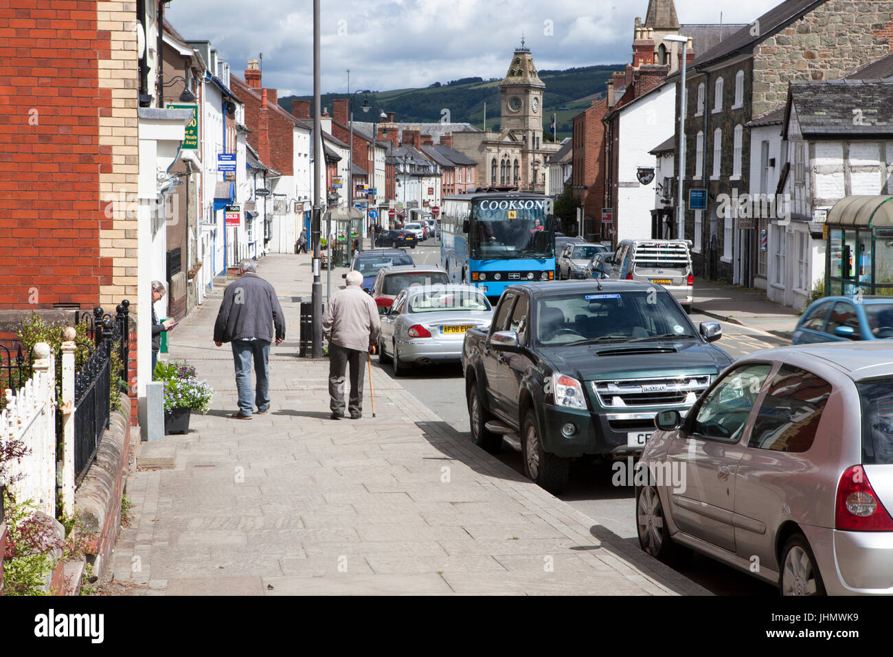 Shopper in Welshpool, Powys in Wales United Kingdom Stock Photo - Alamy