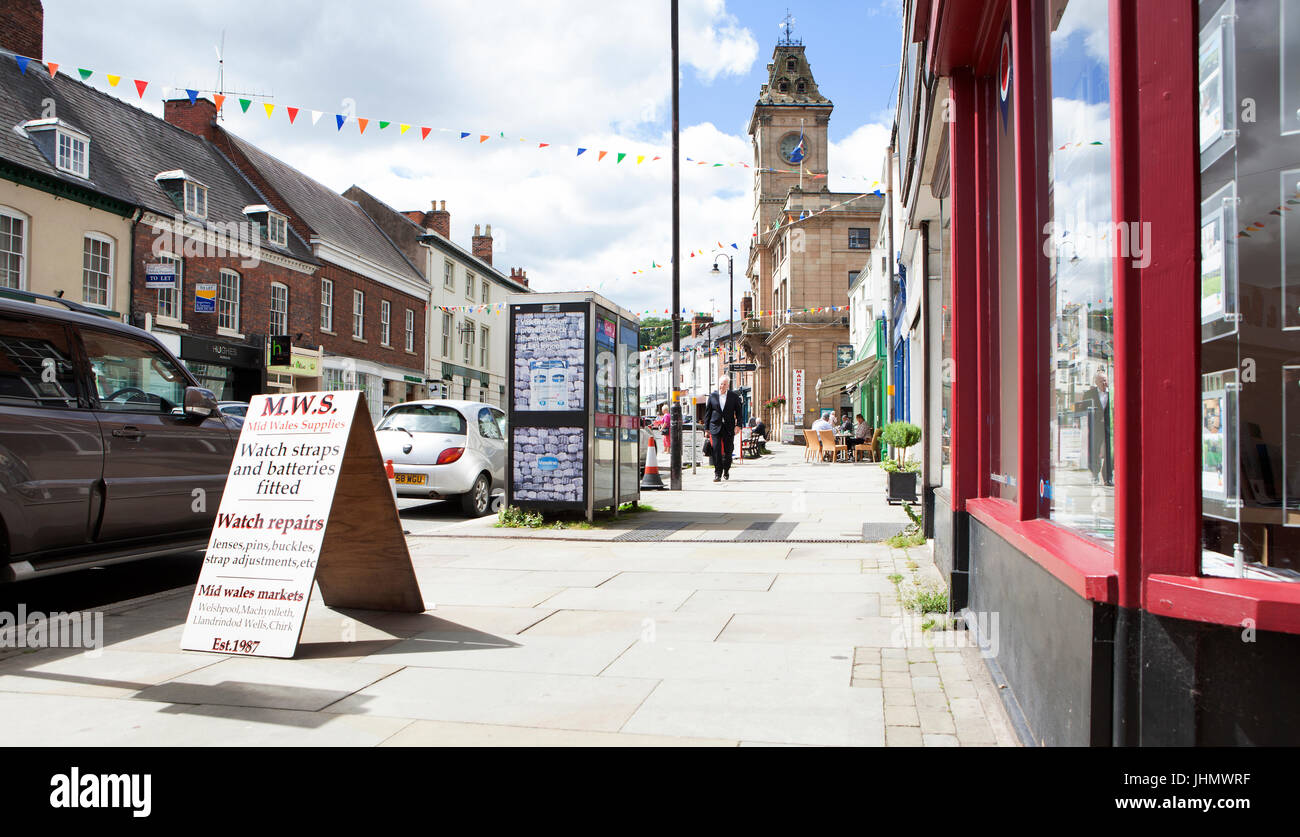 Shopper in Welshpool, Powys in Wales United Kingdom Stock Photo - Alamy