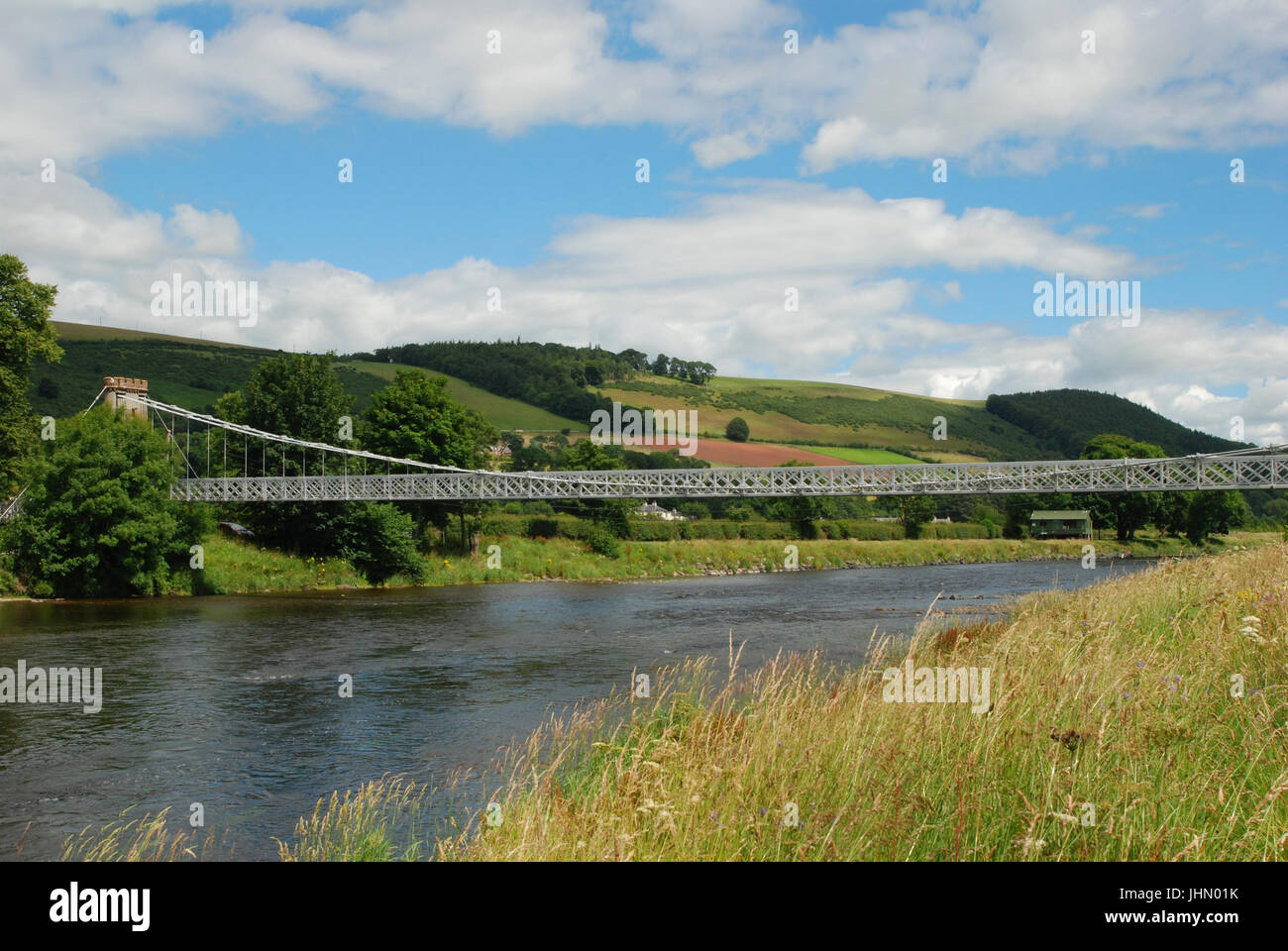 chain bridge across river Tweed at Melrose built 1826 Stock Photo - Alamy