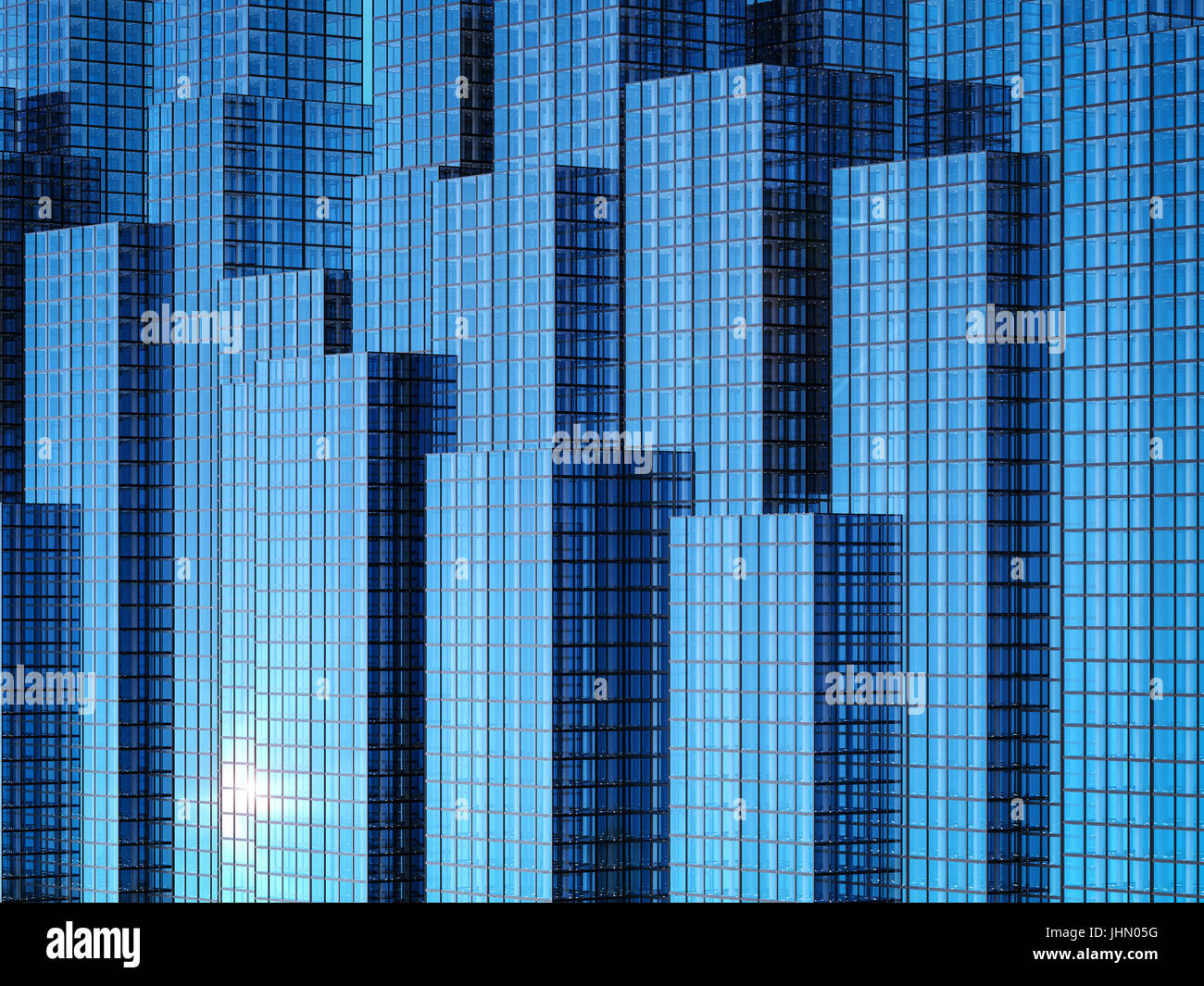 3d rendering office building with glass windows Stock Photo - Alamy
