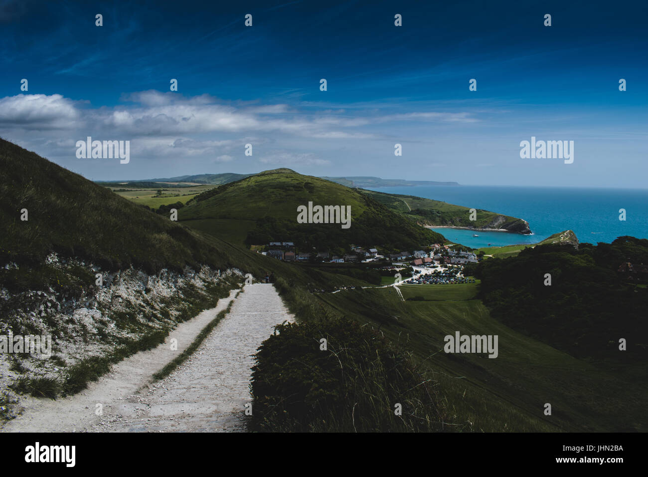 Lulworth cove dorset aerial hi-res stock photography and images - Alamy