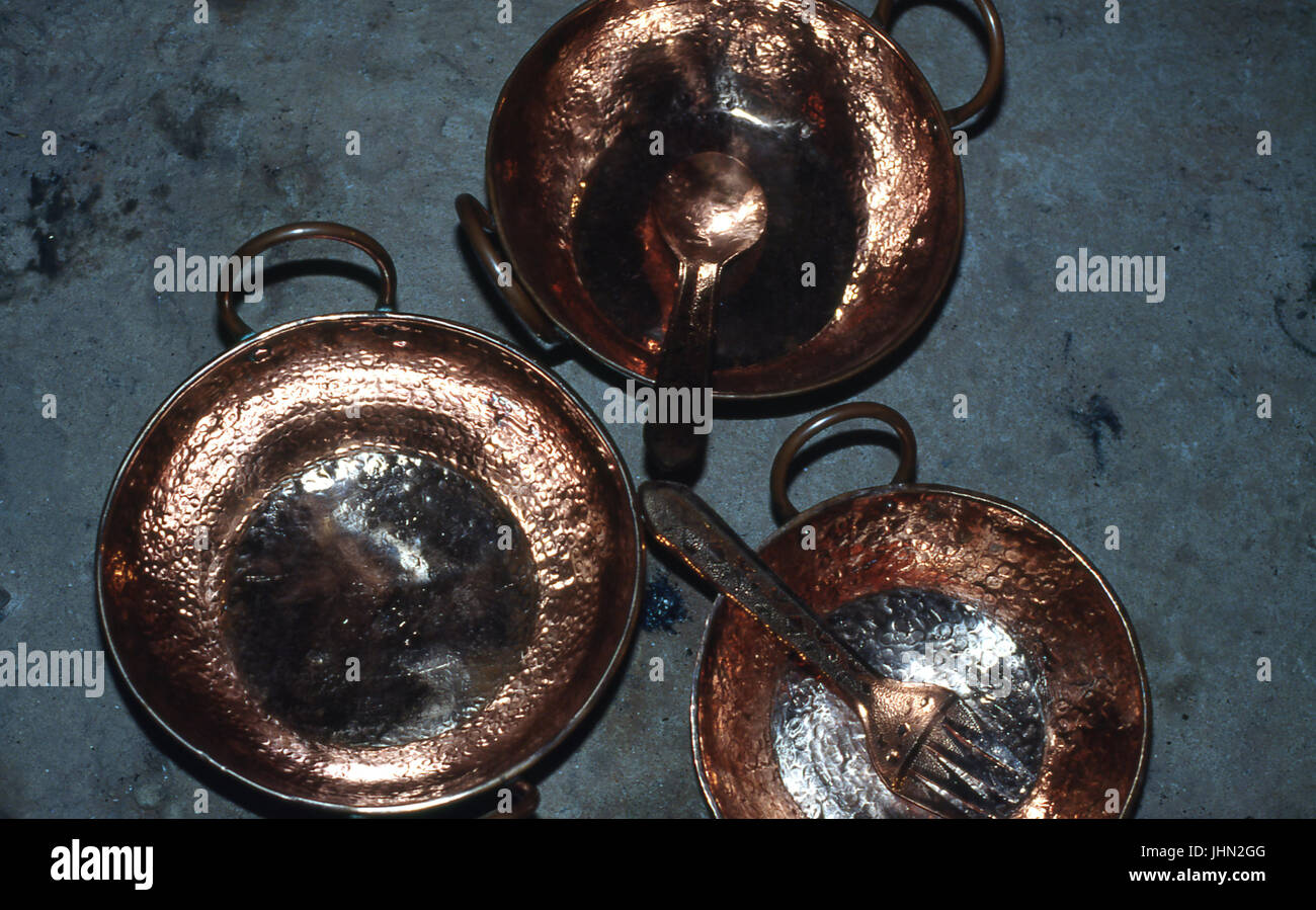 Crafts copper made by gypsy Kalderash; São Paulo; Brazil Stock Photo ...