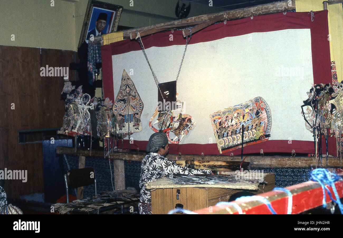 Wayang Kulit; theater; marionette shadows; Yogyakarta; Central Java ...