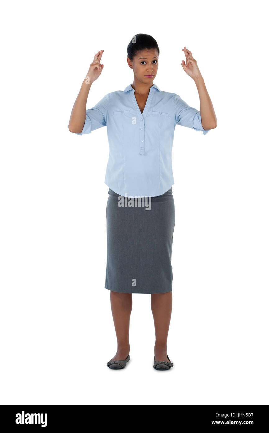 Positive adult holding fingers Cut Out Stock Images & Pictures - Alamy