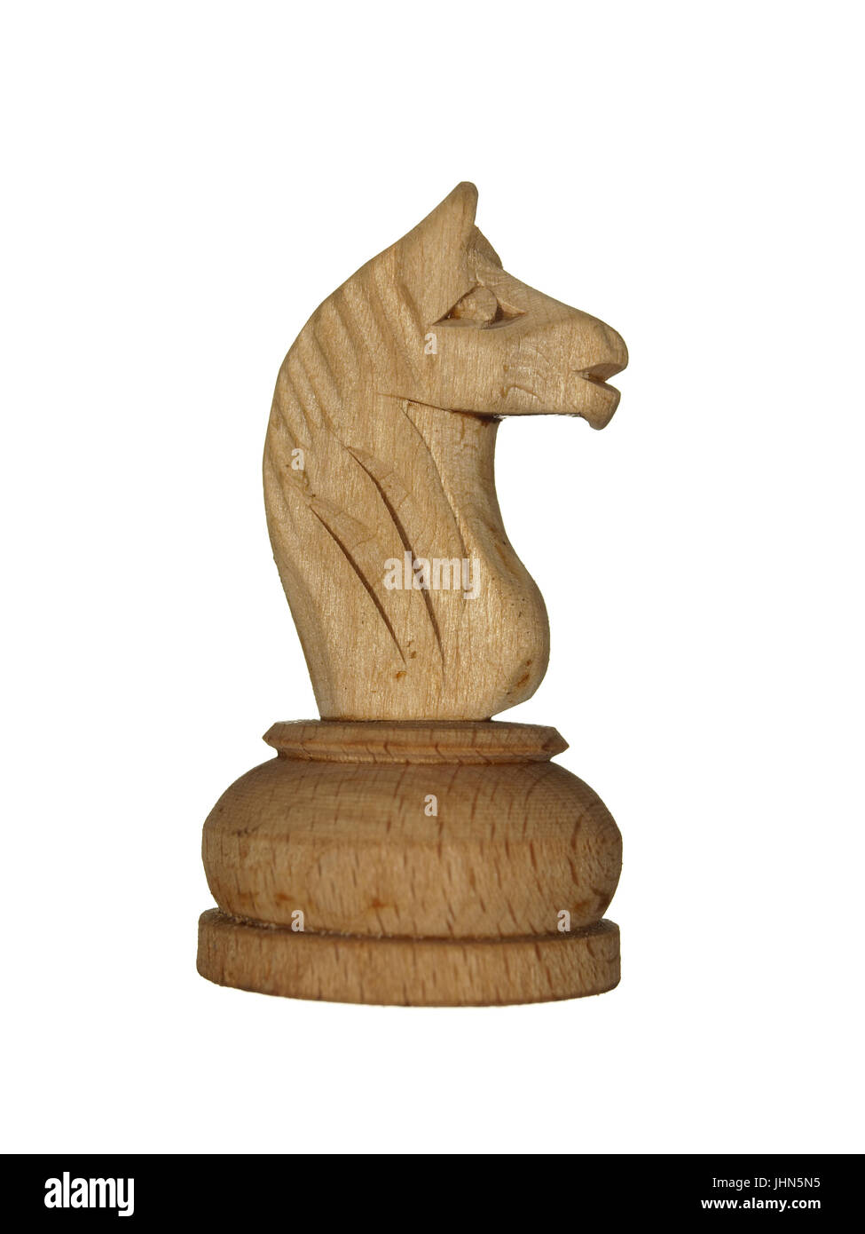 wooden chess knight figure isolated on white background Stock Photo - Alamy