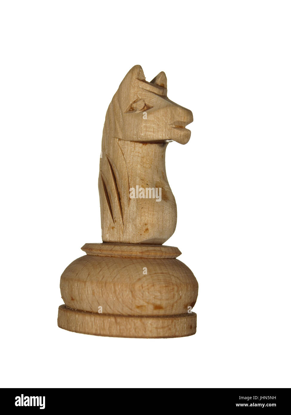 wooden chess knight figure isolated on white background Stock Photo - Alamy