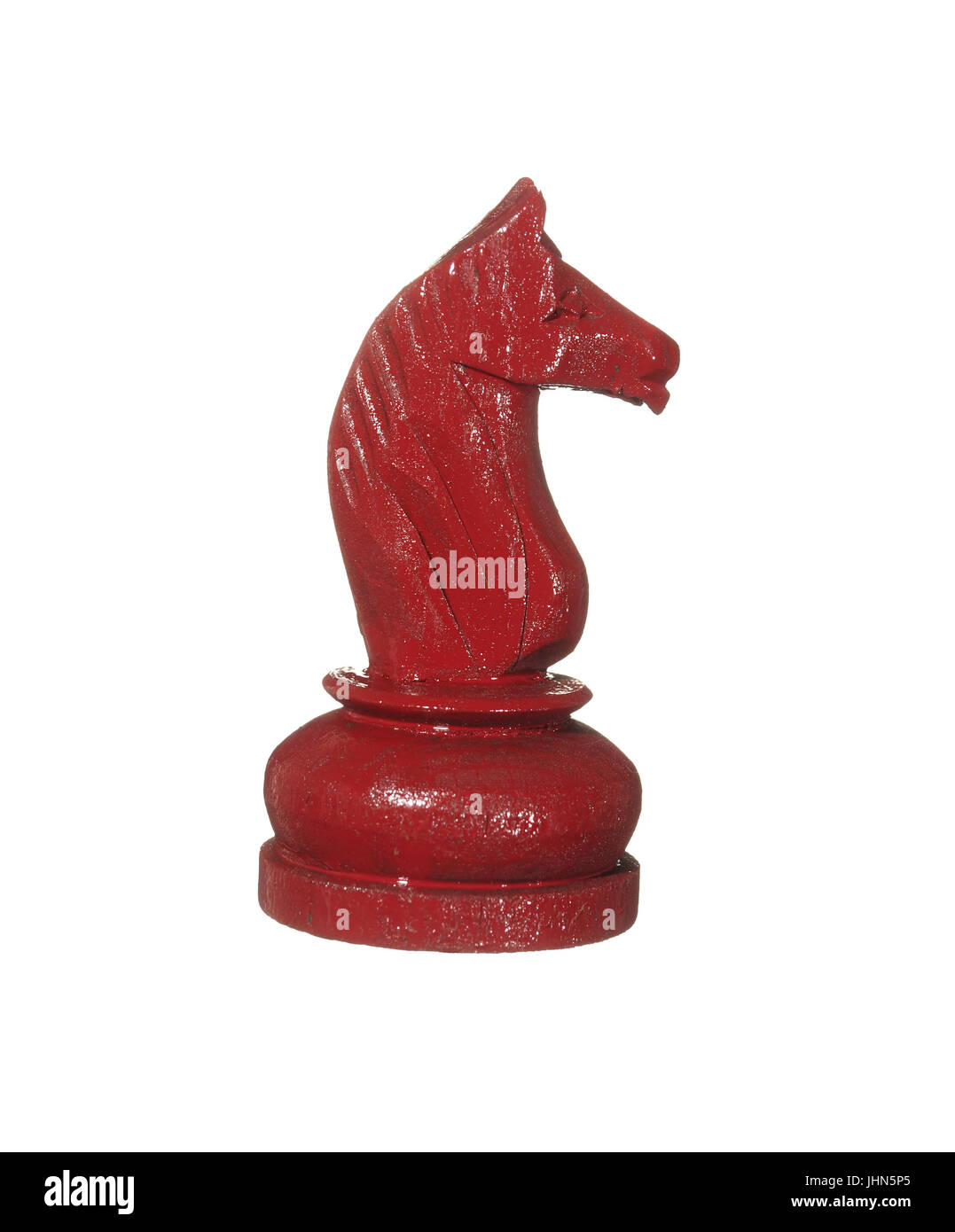 red wooden chess knight figure isolated on white background Stock Photo ...