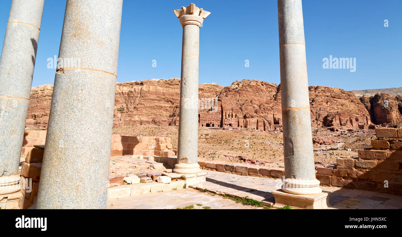 in petra jordan the view of the monuments from the ruins of the antique ...