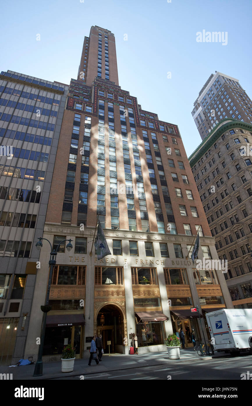 window reflections on the fred f french building New York City USA ...