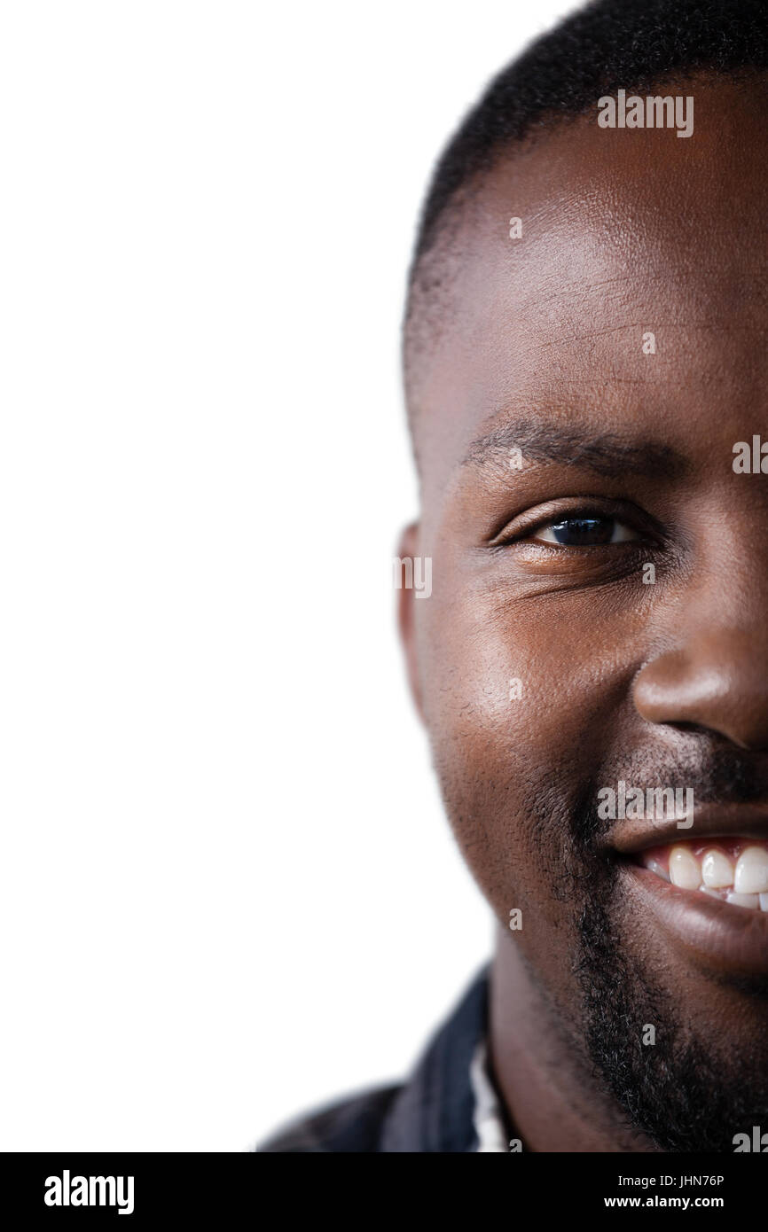 Portrait of smiling man against white background Stock Photo - Alamy