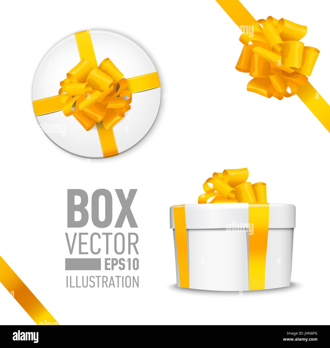 single packaged middle red gift box with satin yellow bow and ribbon ...