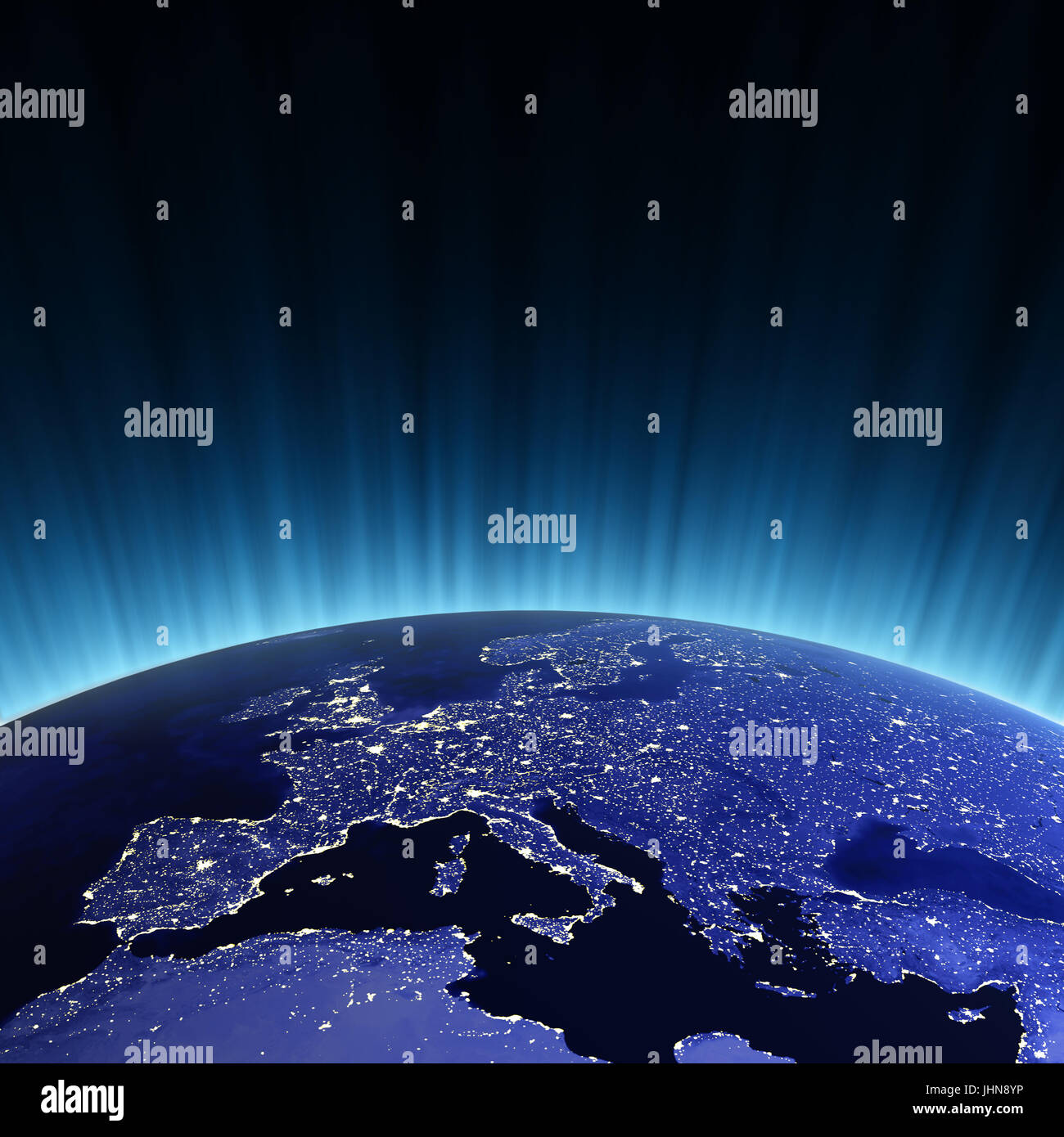 Europe map at night lights hi-res stock photography and images - Alamy