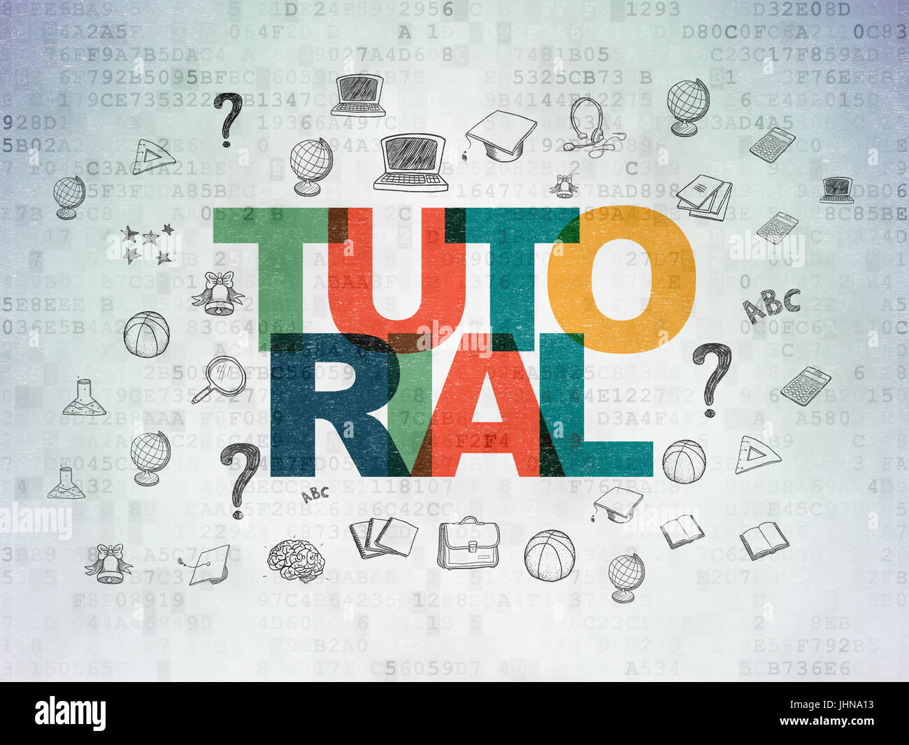 Education concept: Tutorial on Digital Data Paper background Stock ...