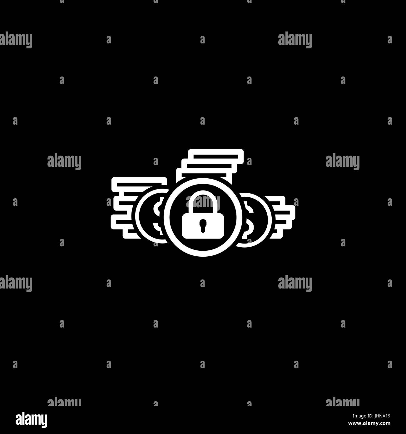 Online banking icon flat Black and White Stock Photos & Images - Alamy