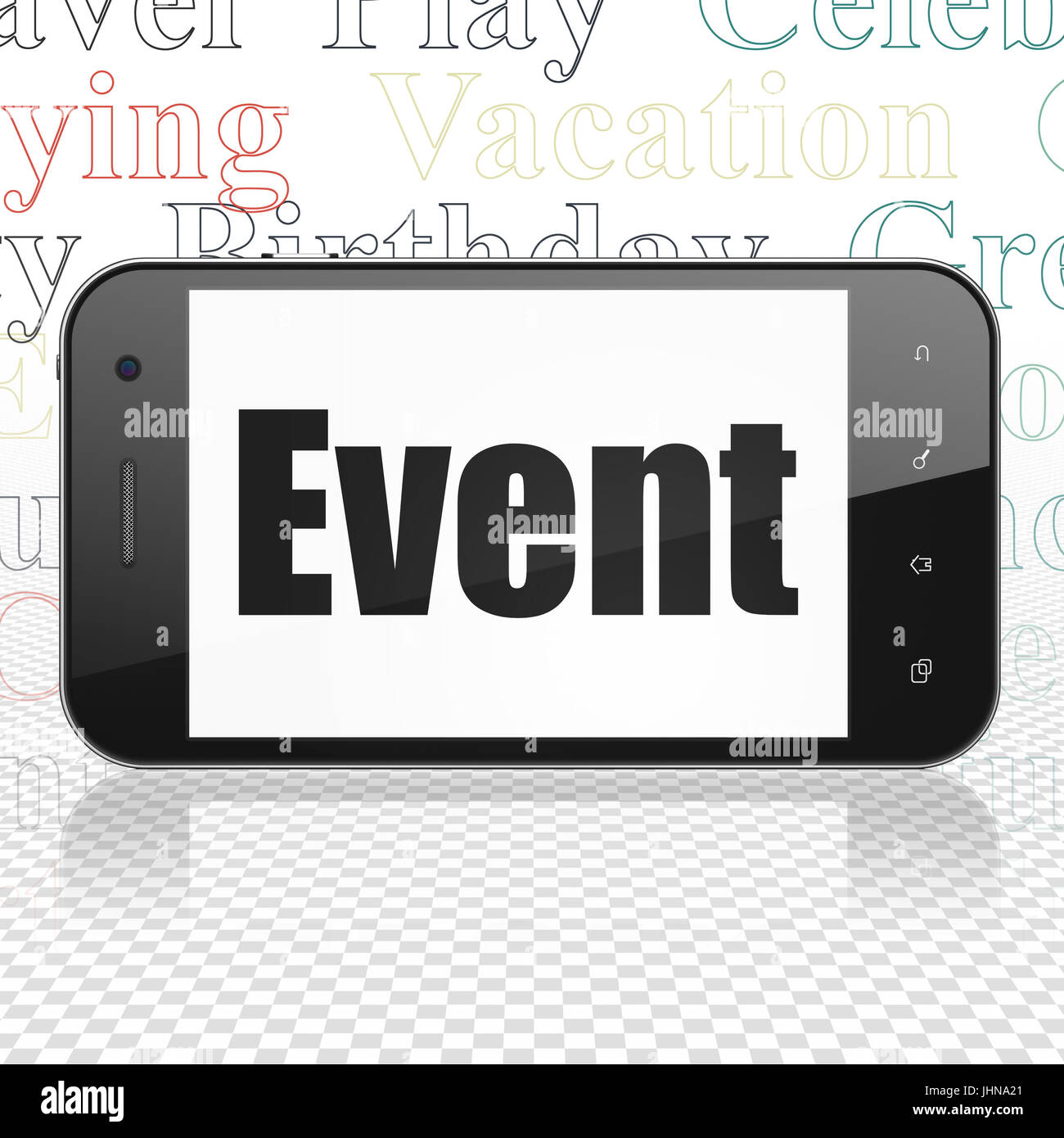 Entertainment, concept: Smartphone with Event on display Stock Photo ...
