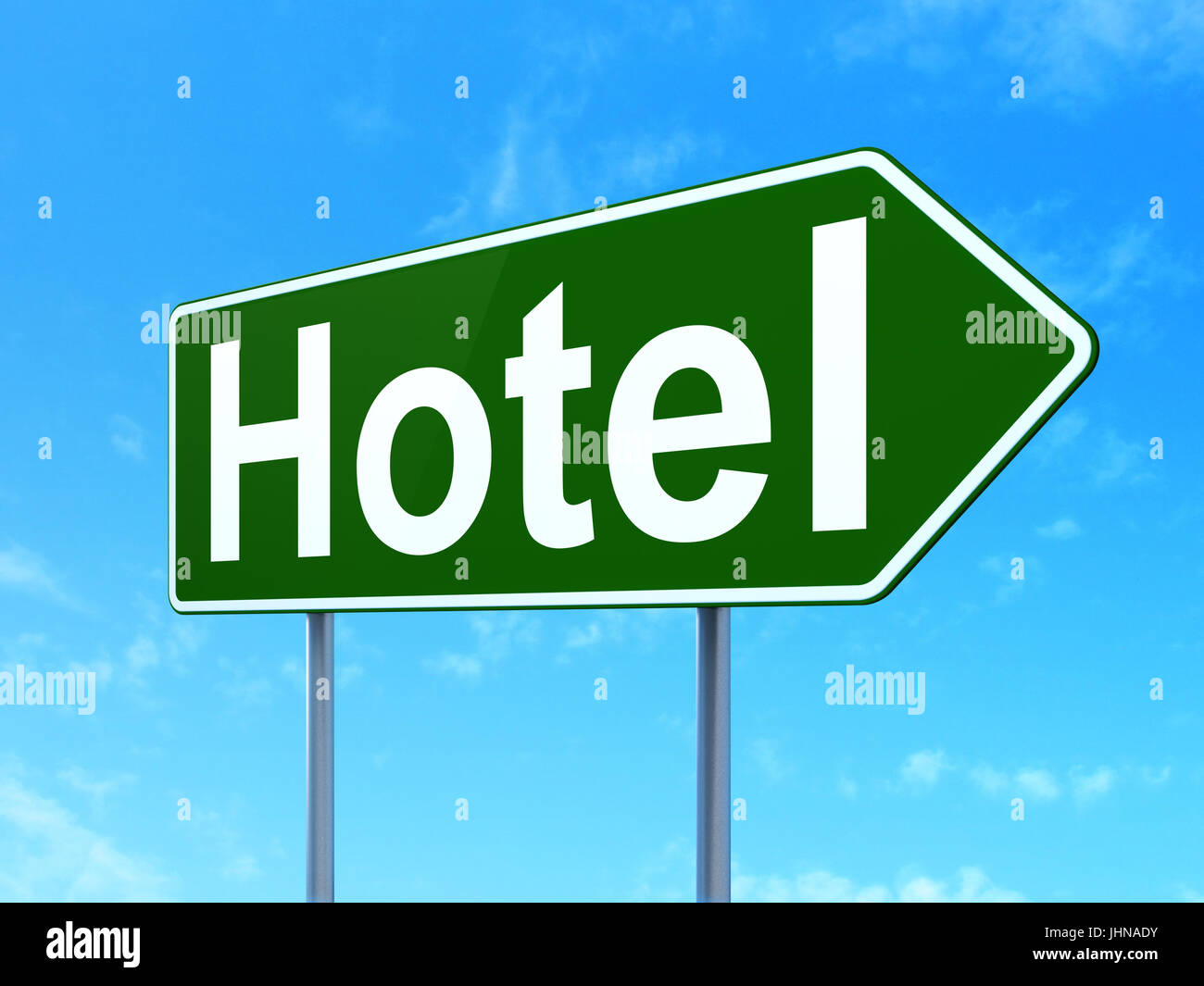 Tourism concept: Hotel on road sign background Stock Photo - Alamy