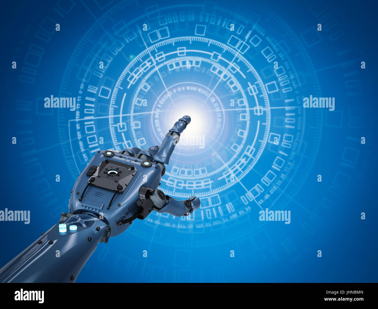 3d rendering robotic hand working with virtual graphic Stock Photo - Alamy