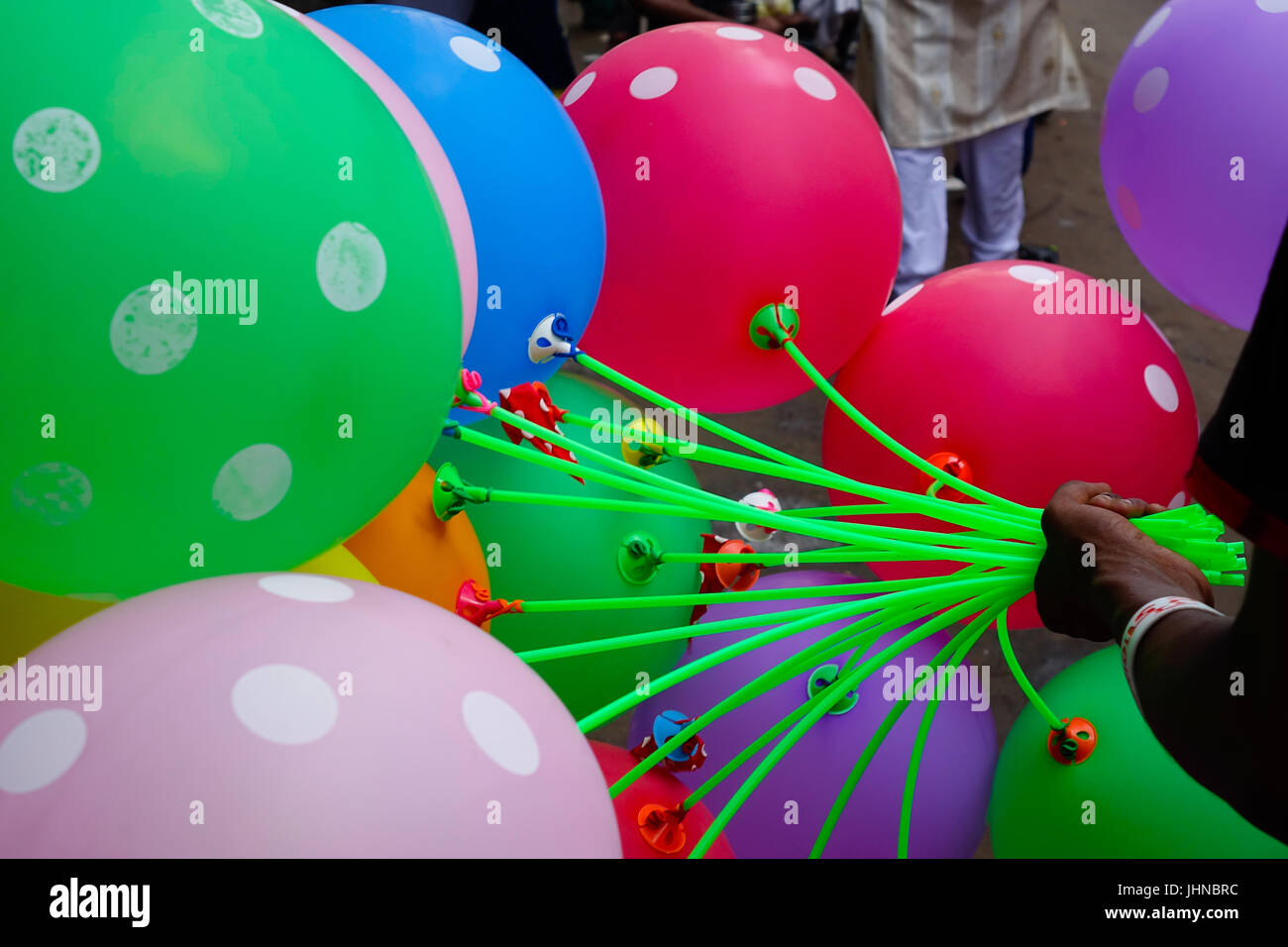 Pink balloons lady hi-res stock photography and images - Alamy