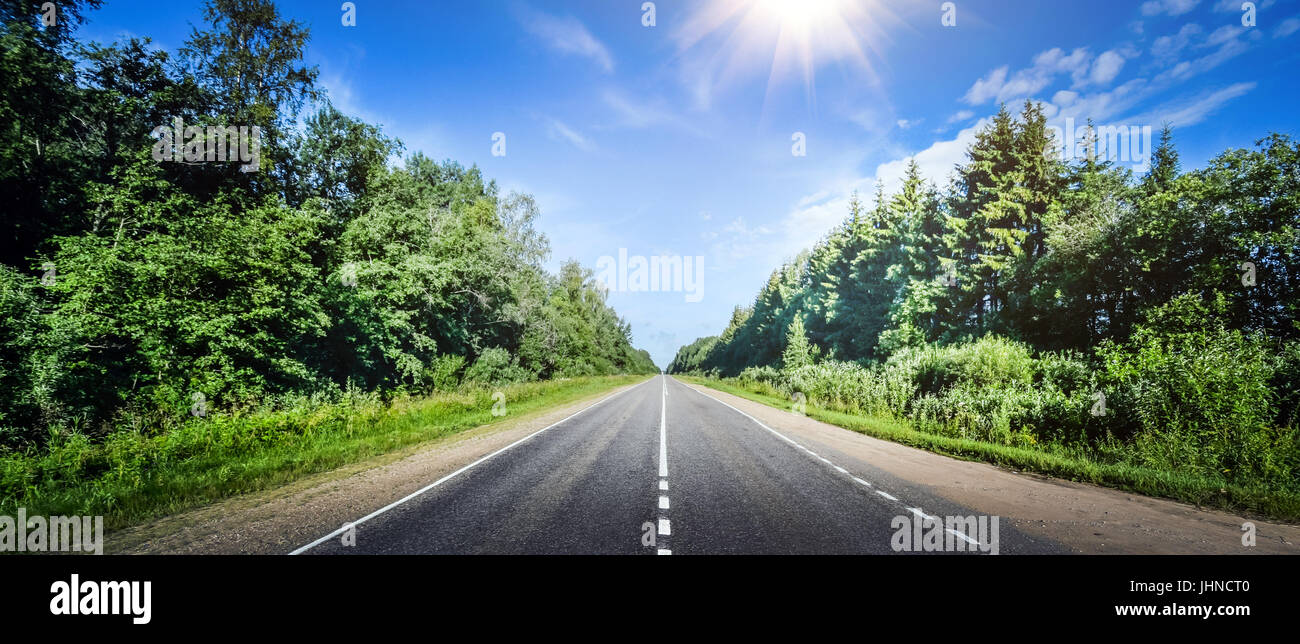 Summer road panorama Stock Photo - Alamy