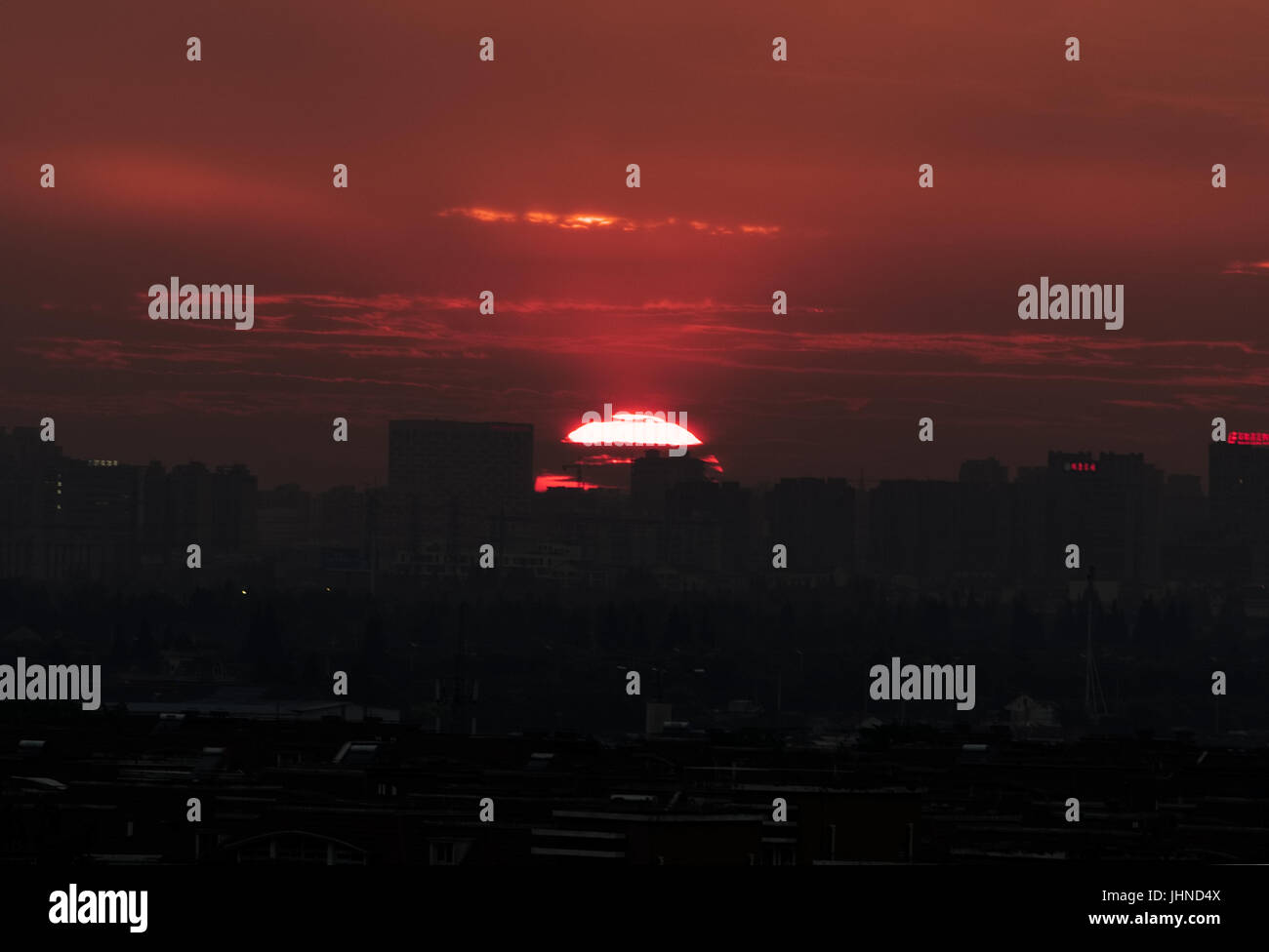 A beautiful sunset from Shanghai China Stock Photo - Alamy