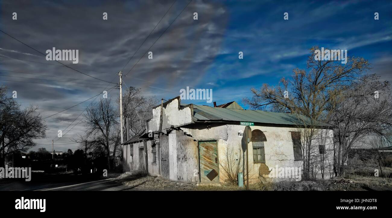 Deserted street scene in New Mexico ghost town Stock Photo - Alamy