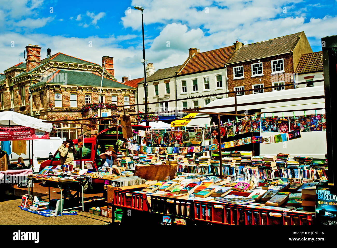 bookstall, Market, Northallerton North Yorkshire Stock Photo - Alamy