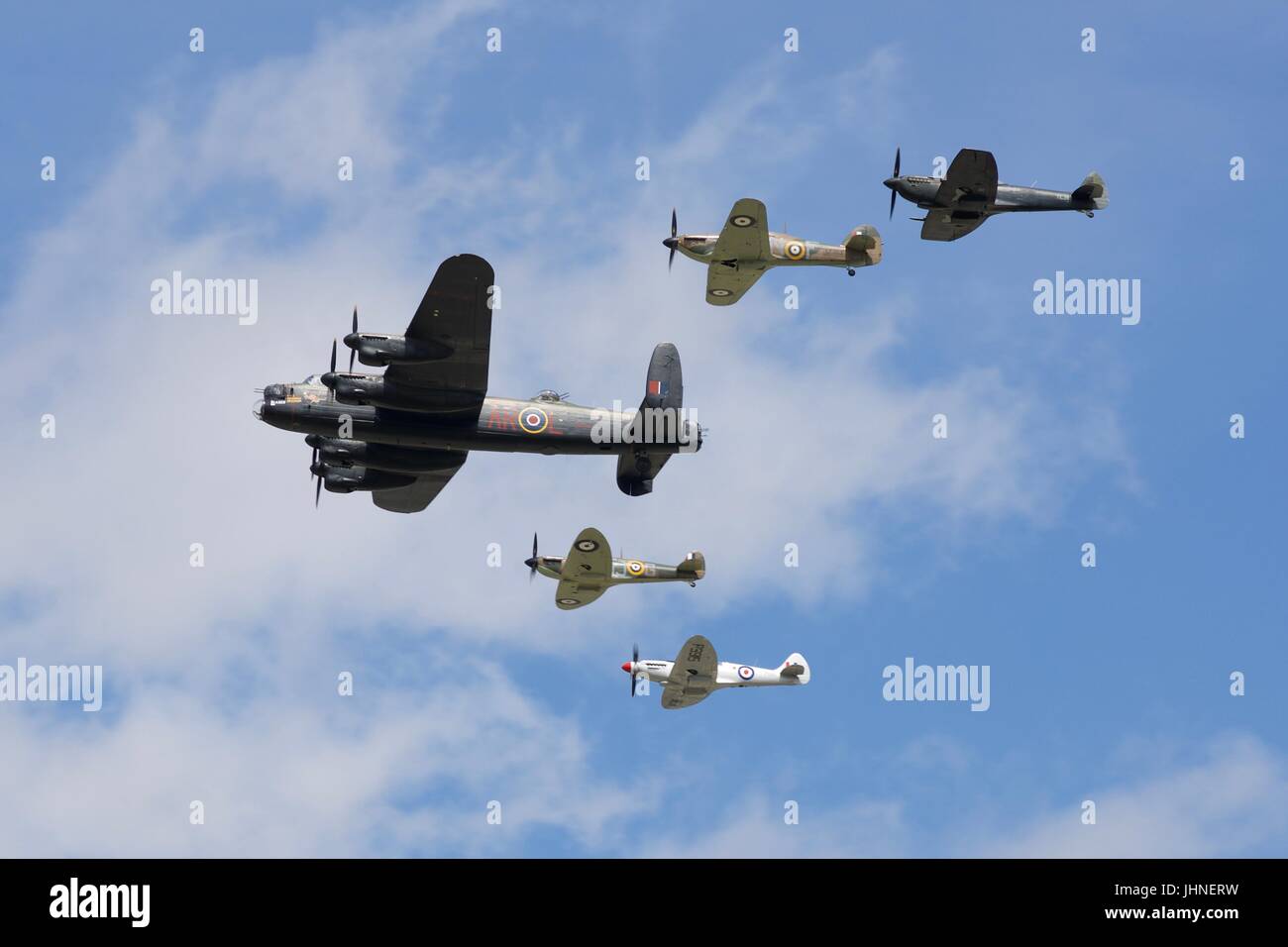 Battle of Britain Memorial Flight flying at the Royal International Air ...