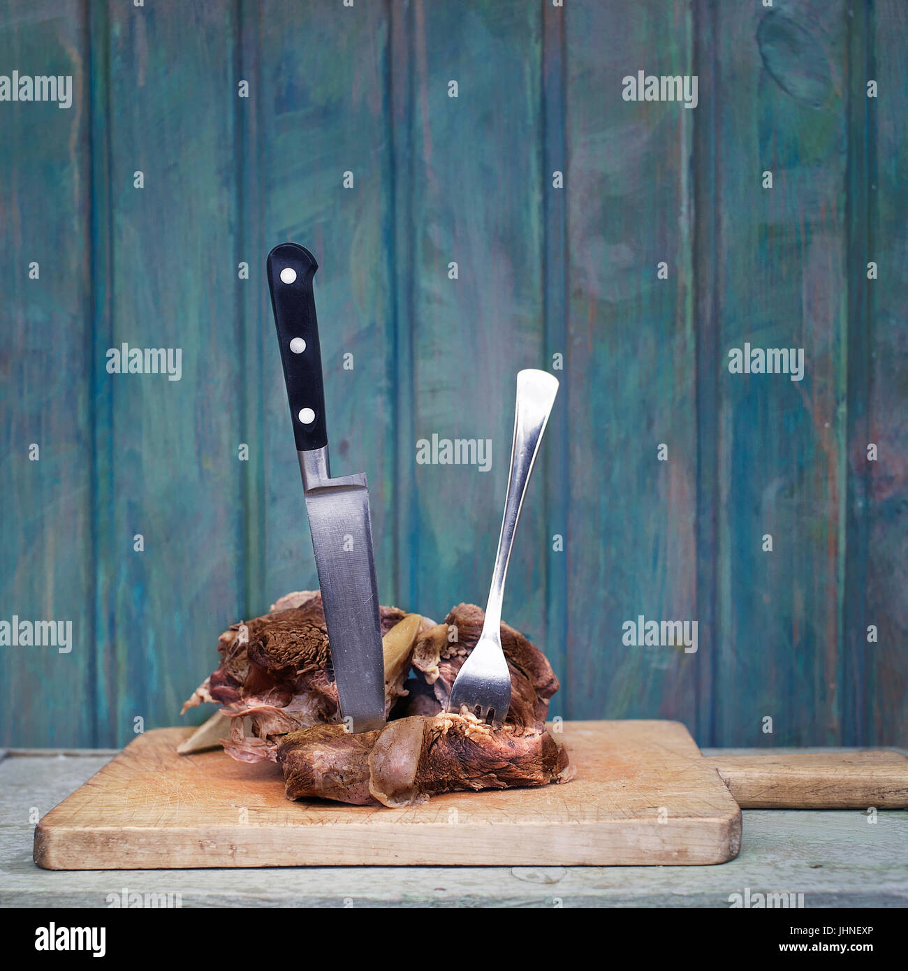 Prepared Beef On Chopping Board Stock Photo - Alamy