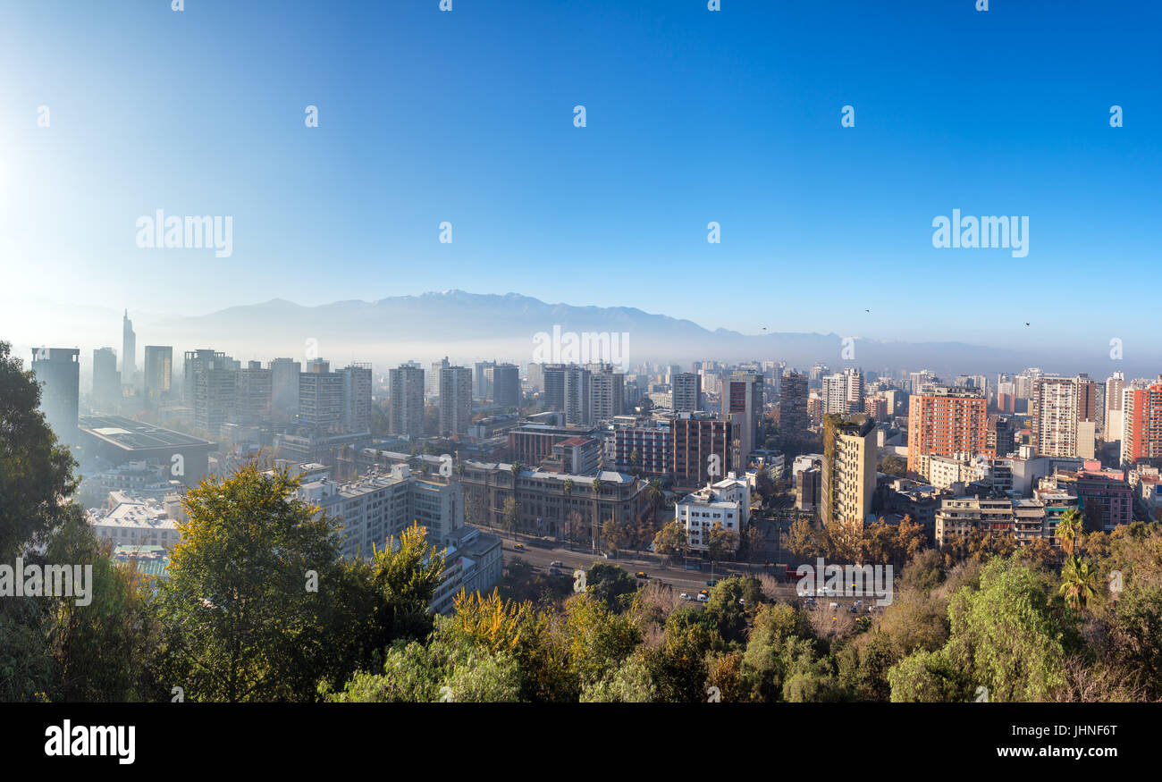 Panoramic cityscape view of downtown Santiago, Chile Stock Photo - Alamy