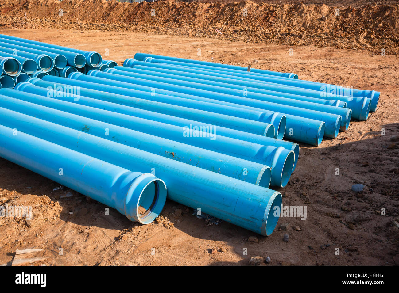 Construction blue plastic nylon pipes for plumbing infrastructure ...