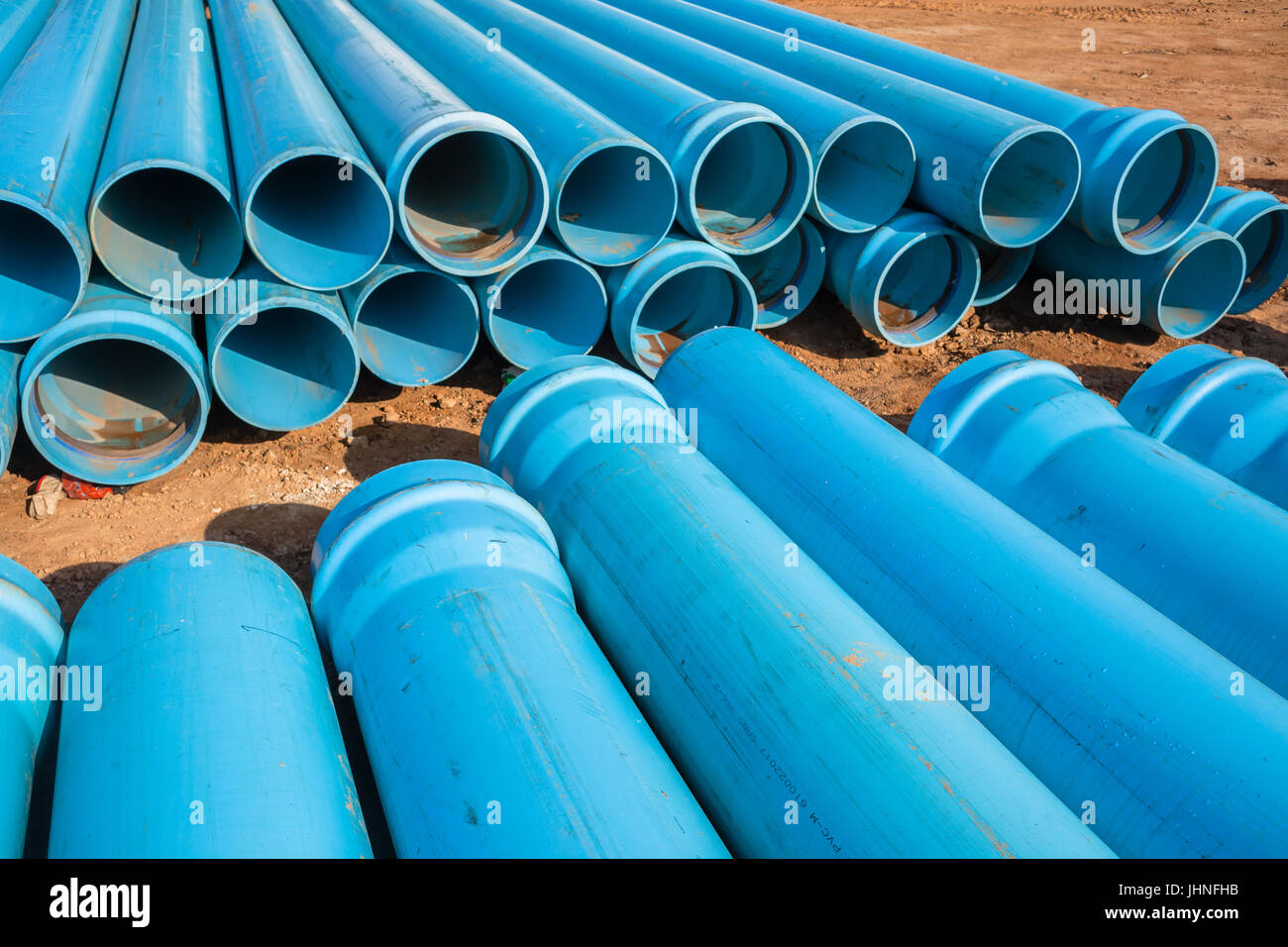 Construction blue plastic pvc nylon pipes for plumbing infrastructure ...