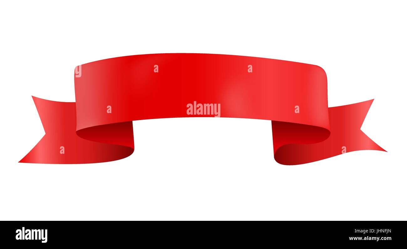 Abstract Red Ribbon Template on White Background. Vector Illustration ...
