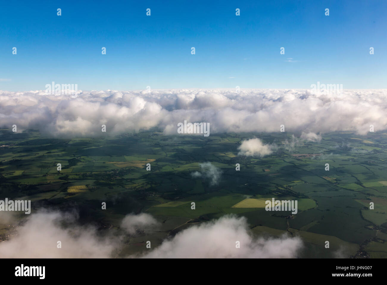 Aerial view at green peaceful English countryside Stock Photo - Alamy