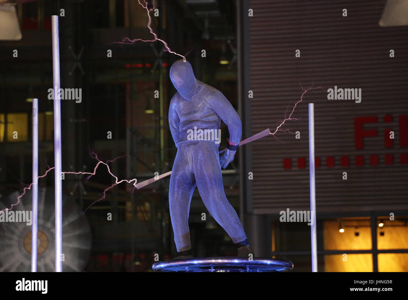 Berlin, Germany, 15th April, 2014: Electircity lightning show during ...