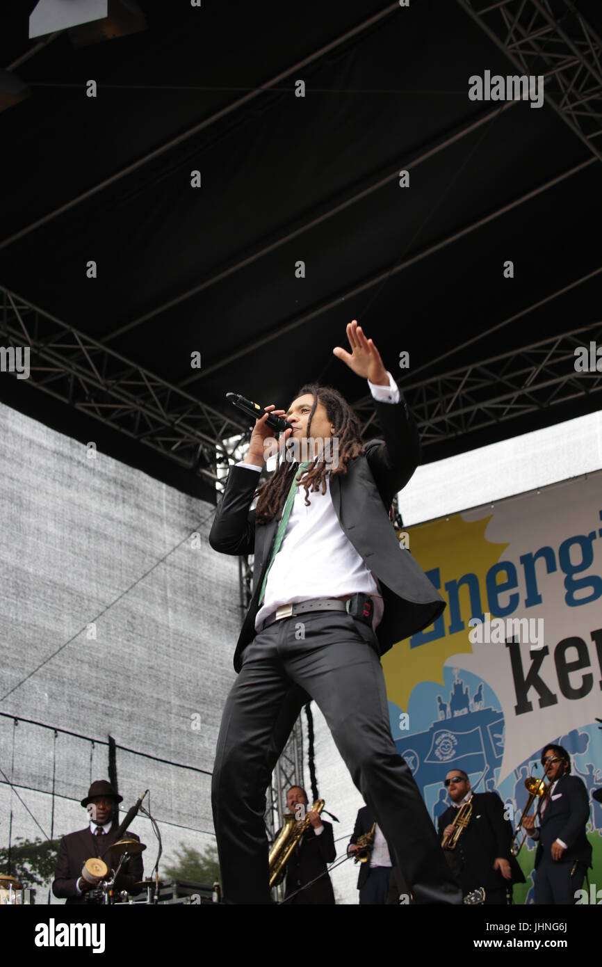 Band Seeed live on stage during Energeiwende rally Stock Photo - Alamy