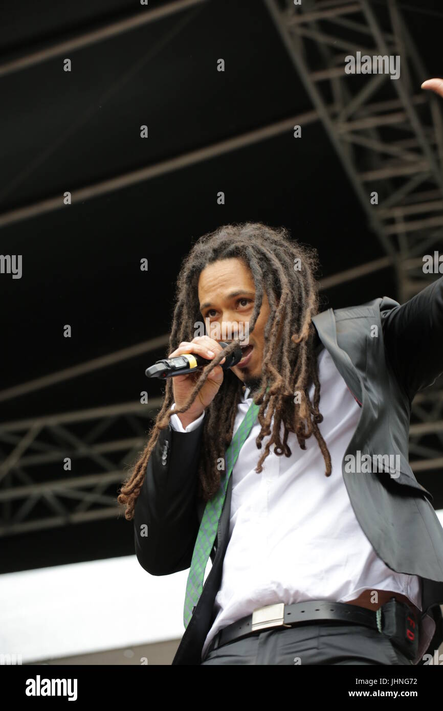 Band Seeed live on stage during Energeiwende rally Stock Photo - Alamy
