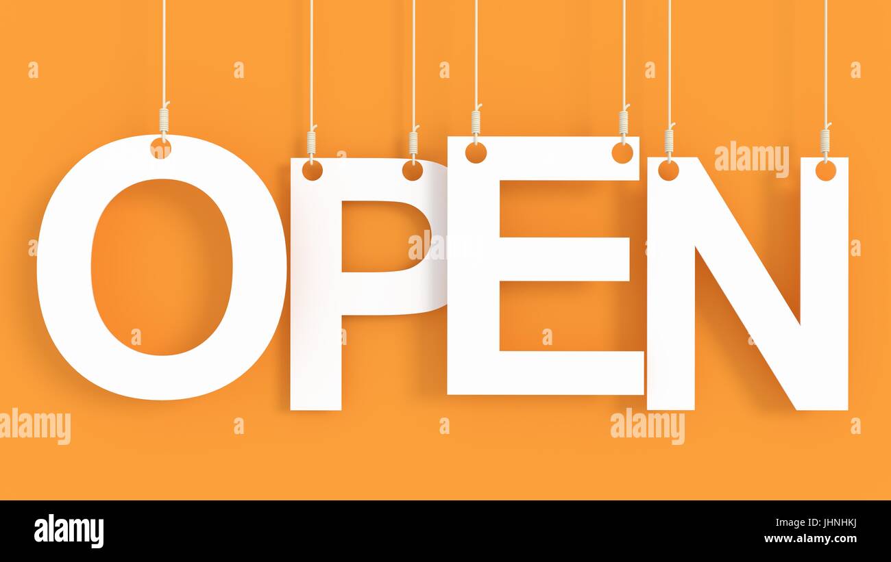 Open hanging Letters over orange backgrounds Stock Photo - Alamy