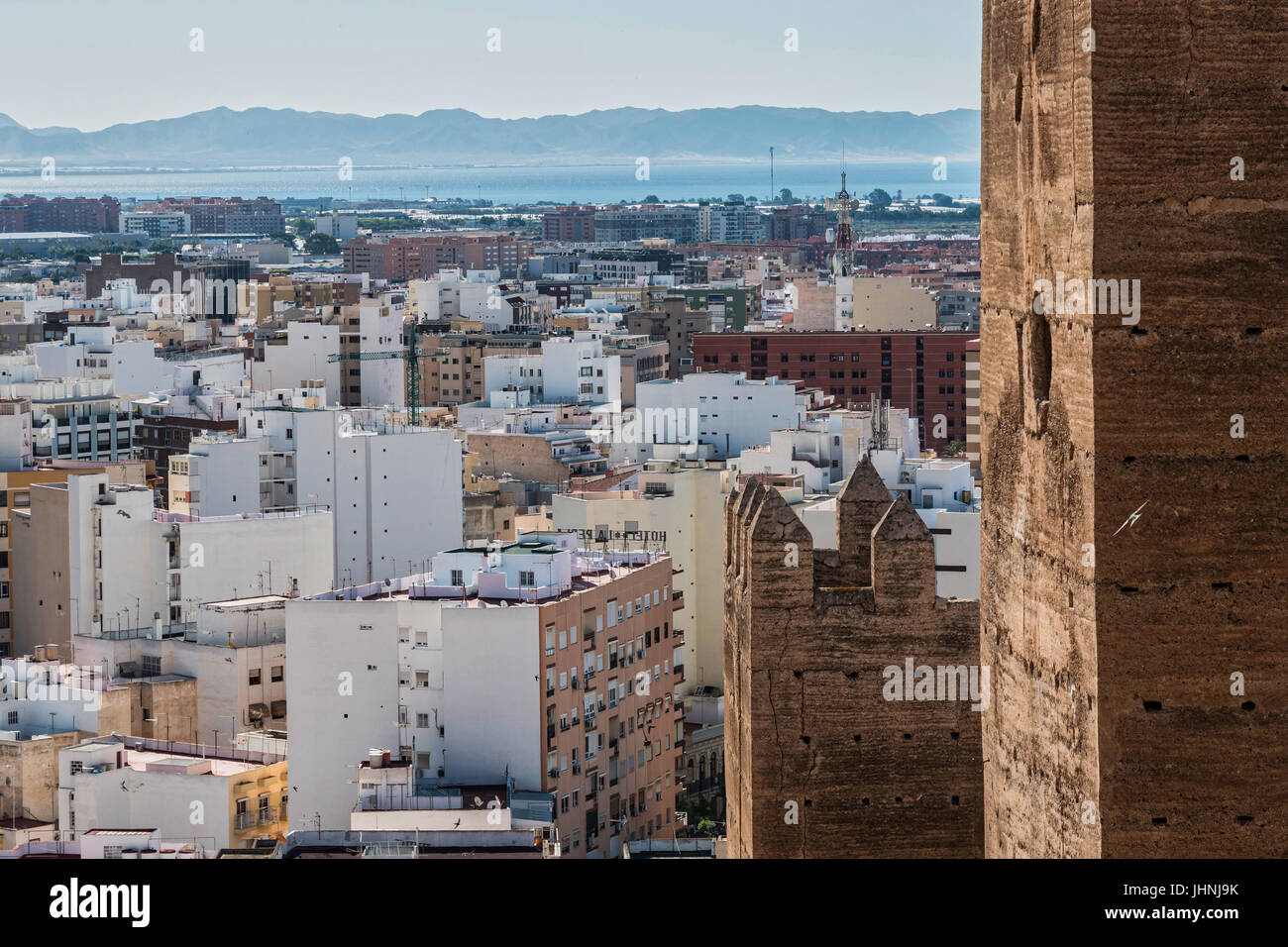 Medieval moorish fortress Alcazaba in Almeria, Eastern tip is the ...