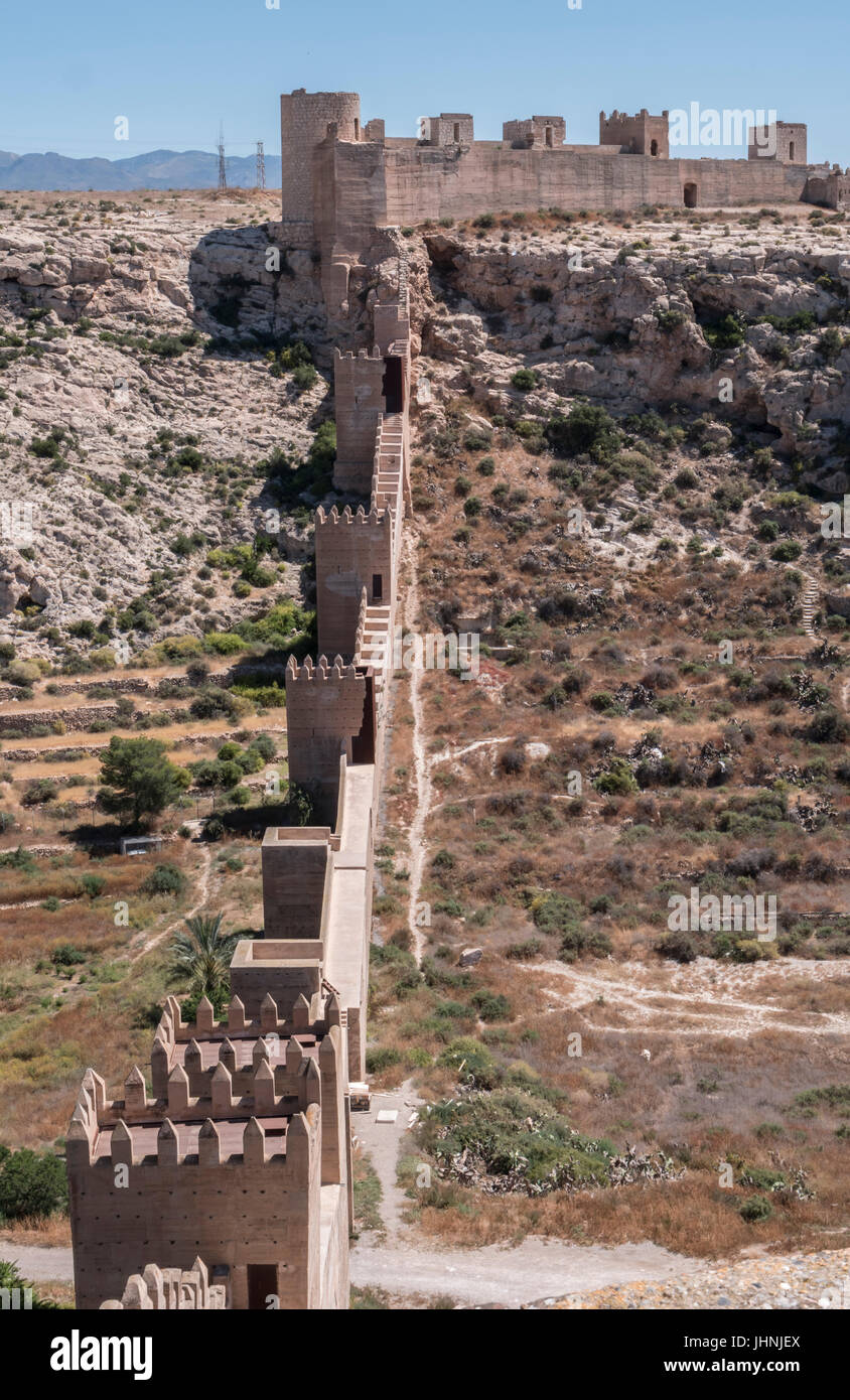 Medieval moorish fortress Alcazaba in Almeria, Eastern tip is the ...