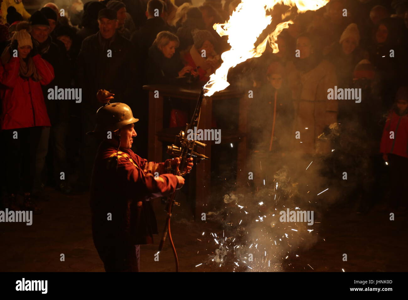 Berlin, Germany: Fire show at Charlottenburg CHristmas market Stock ...