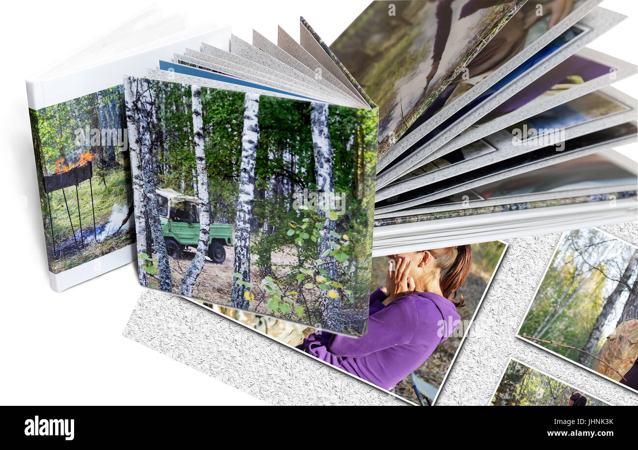 Several photo albums are decorated in a beautiful photo book. Presented ...