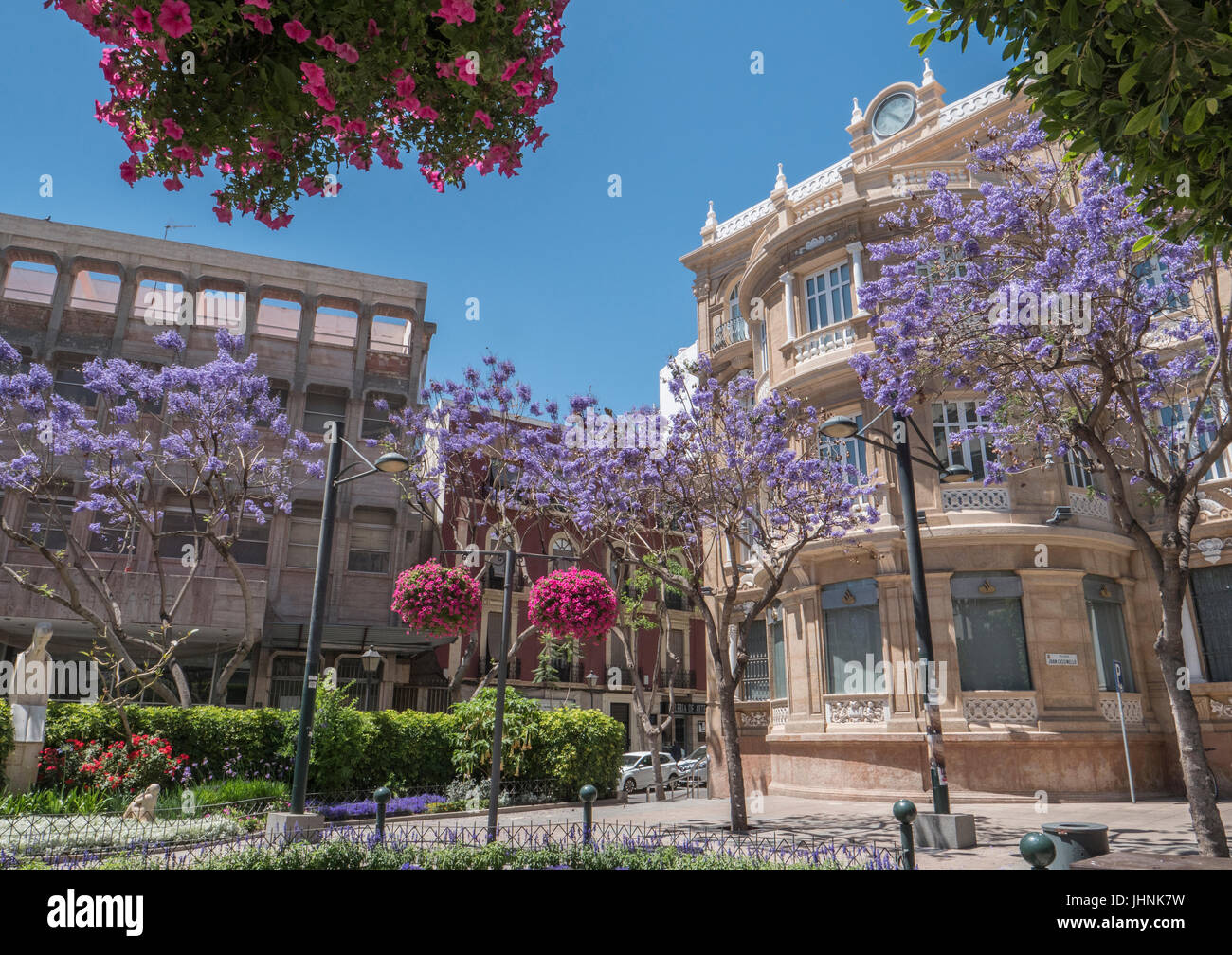 Square in the center of the city of Almeria, Andalusia, Spain Stock ...