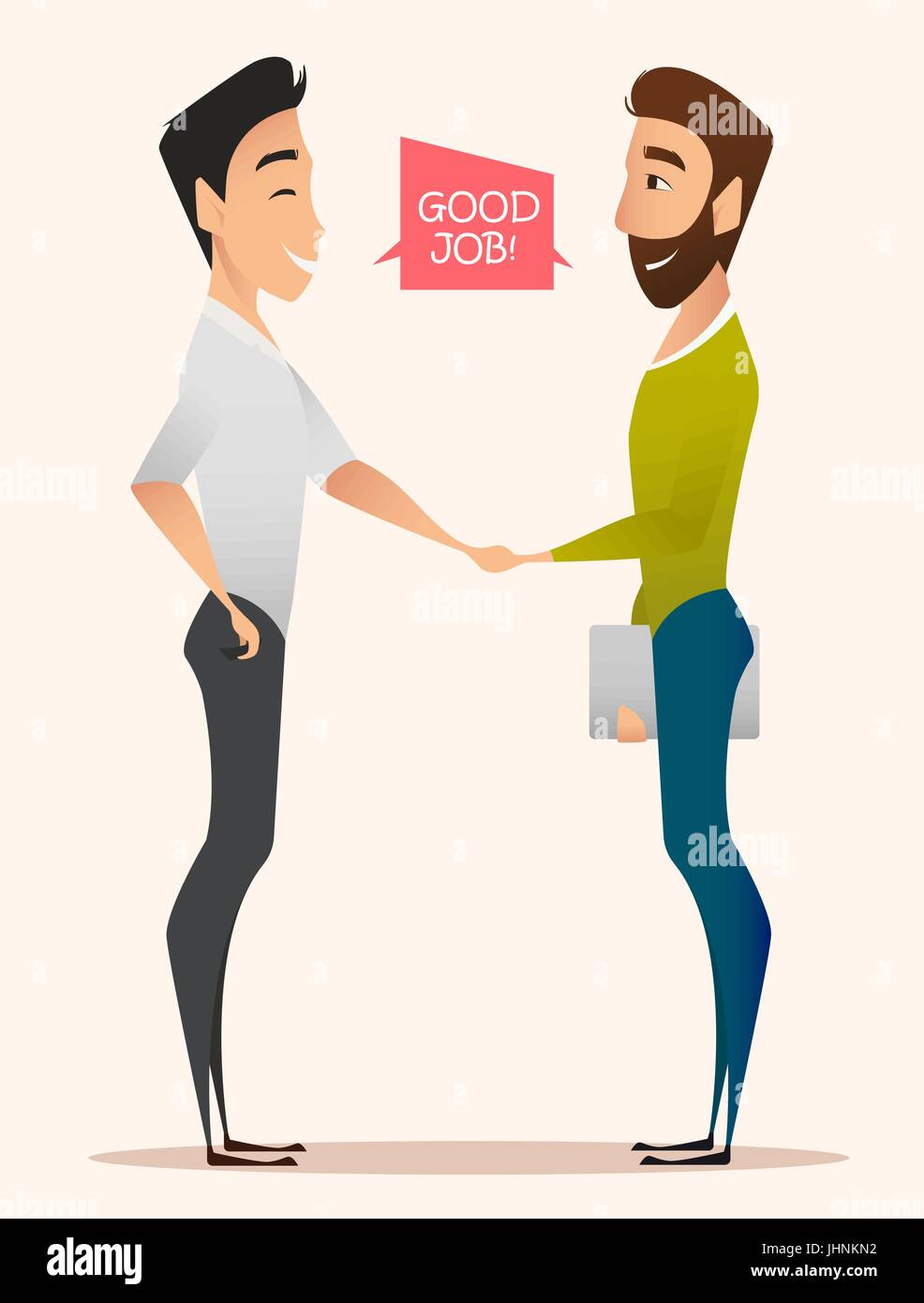 Good Job! Two businessmen shaking hands after successful contract ...