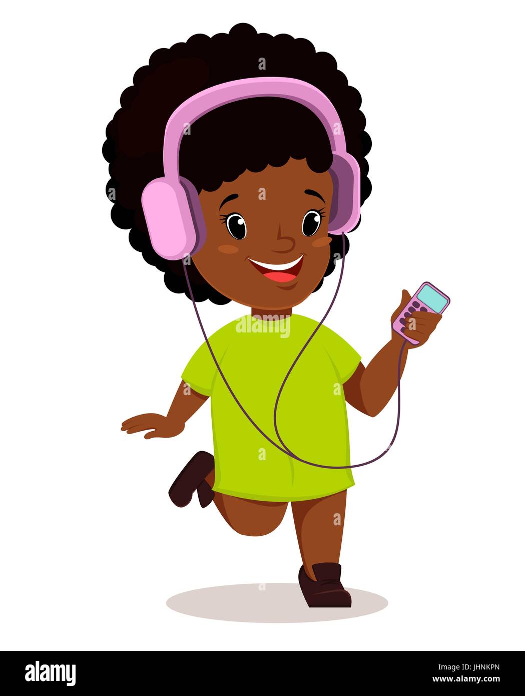 Girl Listening To Music Cartoon