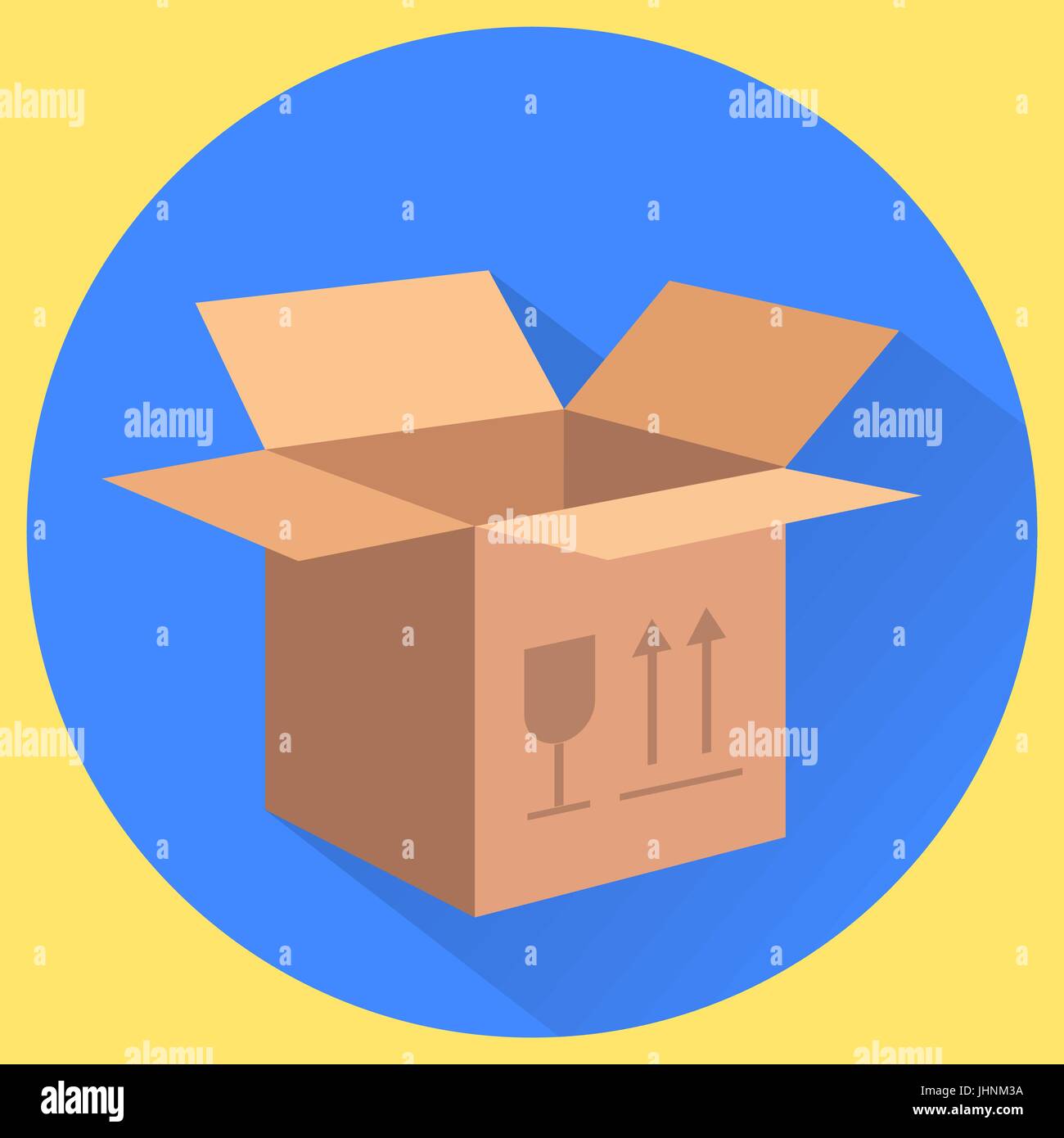 Cardboard box. Fragile, this side up. Isolated flat vector illustration ...