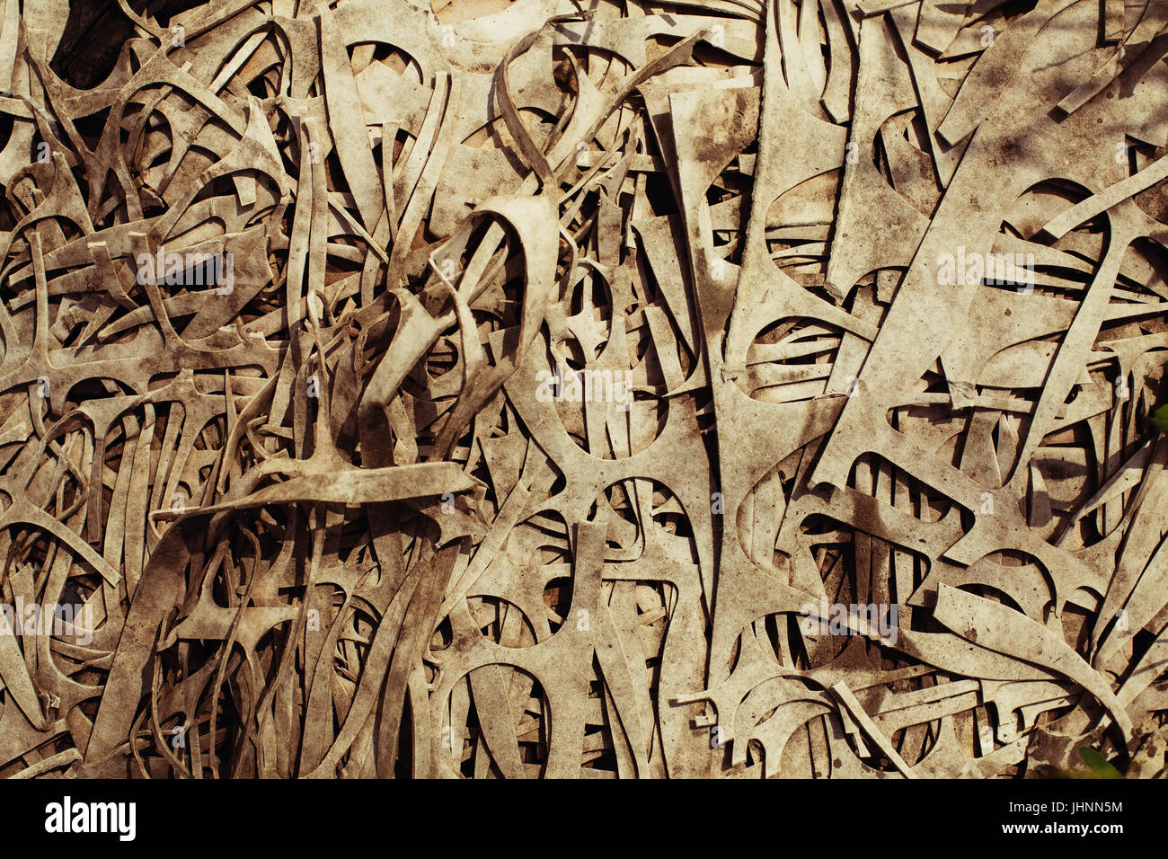 Assorted pieces of skin Leather Garbage. Waste. Refuse Stock Photo - Alamy