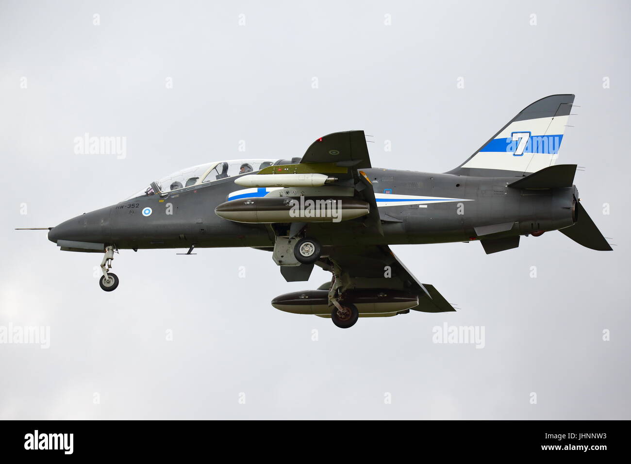 The Finnish Air Force aerobatic team consisting of four BAE Hawks ...