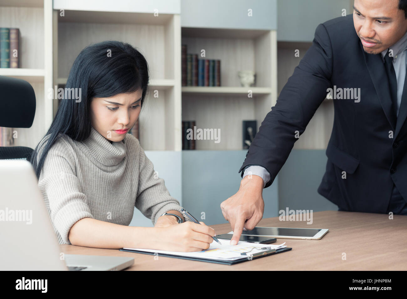 Boss shouting secretary hi-res stock photography and images - Alamy
